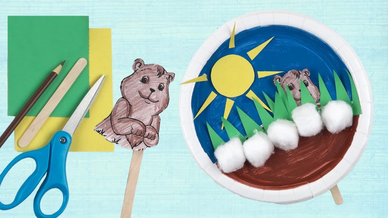 Groundhog Day Paper Plate Craft - Mother Goose Club