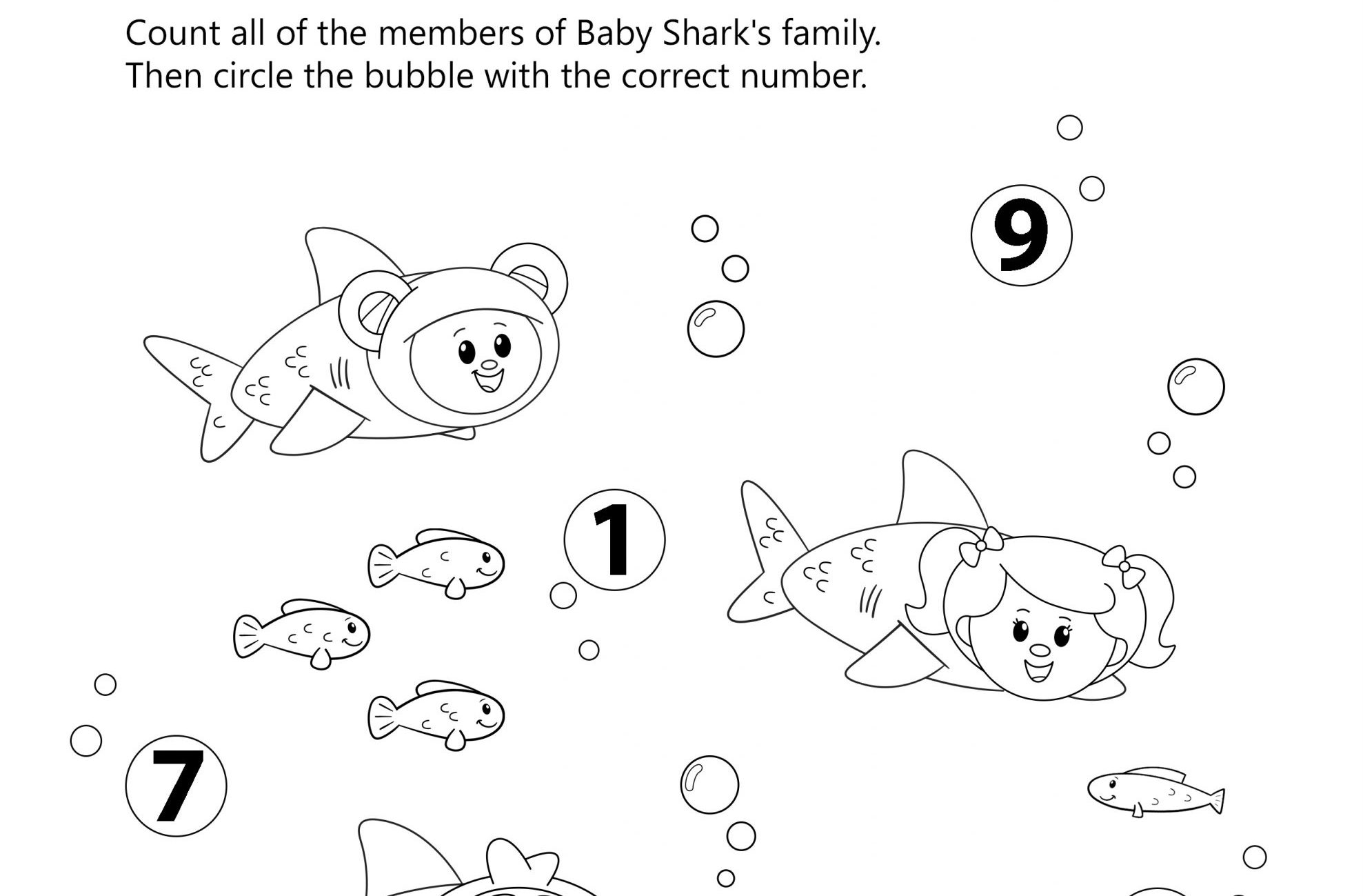 Baby Shark - Math 1 - Mother Goose Club